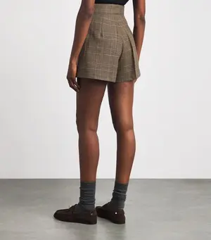 Sandro Wool Check Shorts