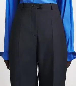 JIL SANDER Wool-mohair Straight Leg Trousers