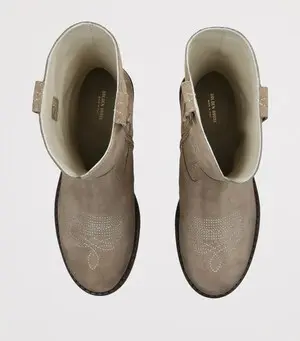 GOLDEN GOOSE Suede Embroidered Ankle Boots