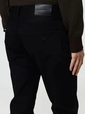 Emporio Armani Five-pocket Skinny Jeans With Rear Eagle Logo - Black