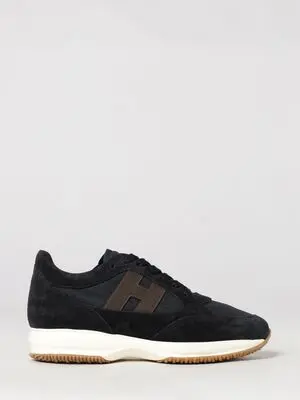 Hogan H580 Suede And Mesh Sneakers With Side Logo - Blue 1