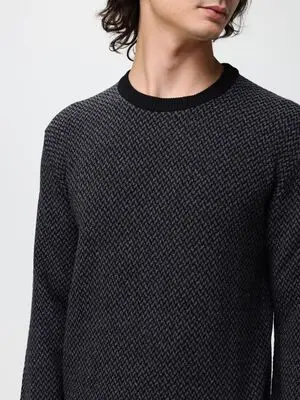 BROOKSFIELD Patterned Pure Virgin Wool Crewneck Sweater - Fa01