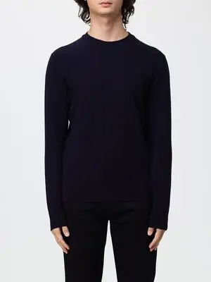 BROOKSFIELD Two-tone Crewneck Sweater In Textured Jersey - Blue
