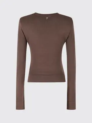 DONDUP Slim Fit Crewneck Sweater With Padded Shoulders - Brown