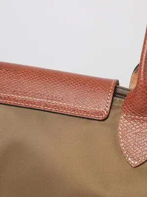 Longchamp Le Pliage Original Shoulder Bag In Recycled Nylon With Leather Handles - Olive