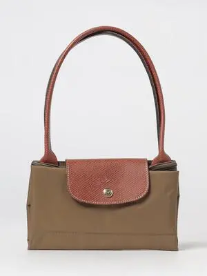 Longchamp Le Pliage Original Shoulder Bag In Recycled Nylon With Leather Handles - Olive