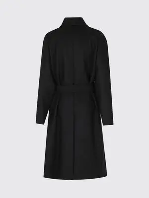 FAY Long Double-breasted Wool And Cashmere Coat With Belt And Toggles - Black