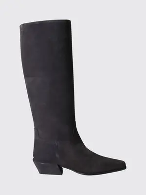SEMICOUTURE Suede Knee-high Boots With Low Heel