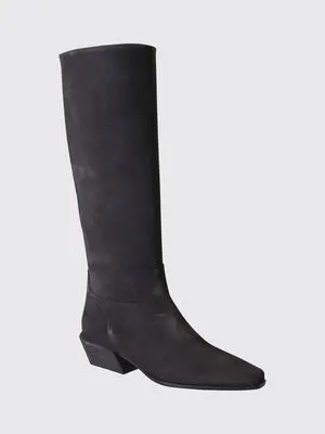 SEMICOUTURE Suede Knee-high Boots With Low Heel