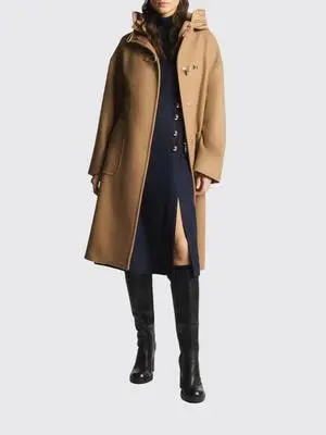 FAY Fay Long Wool And Cashmere Coat With Nylon Hood And Toggles