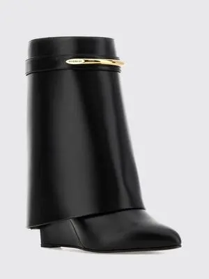 Givenchy Leather Wedge Boots - Black