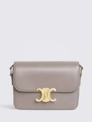 Celine Mini Bag With Gold Tone Clasp - Grey