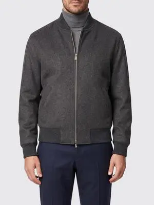 LARDINI Pure Virgin Wool Bomber Jacket - Grey