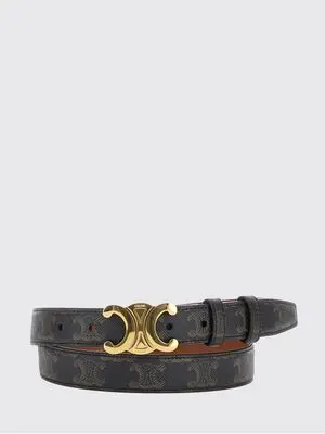 Celine Monogrammed Leather Belt With Triomphe Buckle - Brown