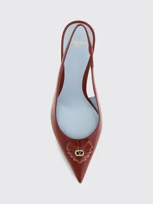 Valentino Garavani Coeur Royal Leather Slingbacks With Vlogo Signature - Red