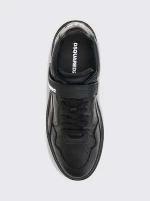 Dsquared2 Leather Trainers With Logo Detail - Black