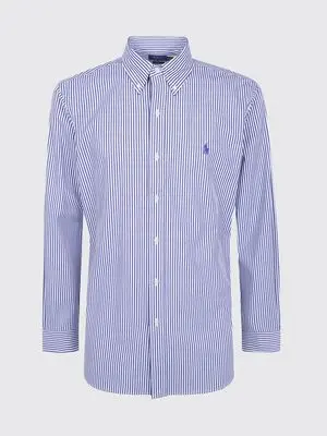 Polo Ralph Lauren Slim Fit Striped Stretch-cotton Shirt With Pony Logo - Blue 1