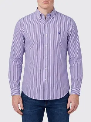 Polo Ralph Lauren Slim Fit Striped Stretch-cotton Shirt With Pony Logo Pink