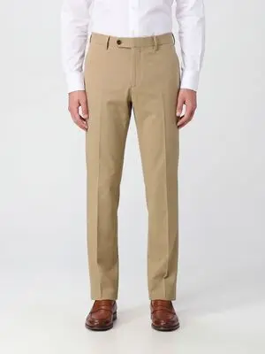 PT TORINO Slim Fit Cotton And Silk Tailored Trousers - Brown
