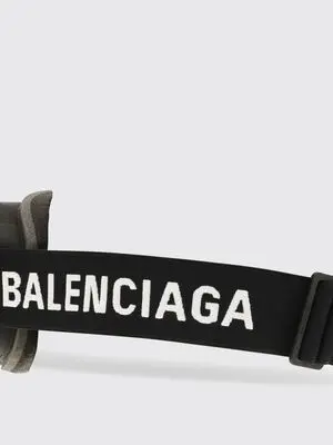 Balenciaga Nylon Mask Sunglasses With Logo And Adjustable Strap - Silver
