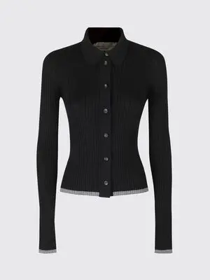 ROBERTO COLLINA Ribbed Collared Button-up Top - Black