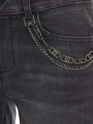 Liu Jo Cropped Flare Jeans With Chain Detail