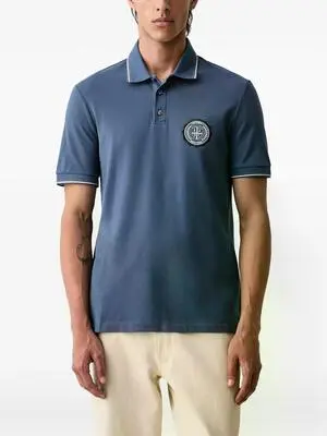 Armani Exchange Logo-patch Tipped-trim Polo Shirt