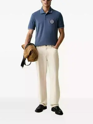 Armani Exchange Logo-patch Tipped-trim Polo Shirt