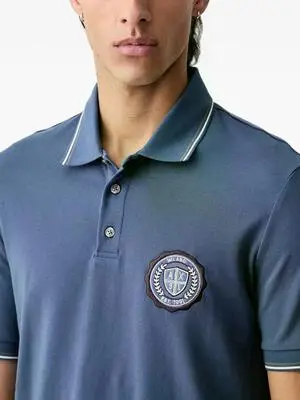 Armani Exchange Logo-patch Tipped-trim Polo Shirt