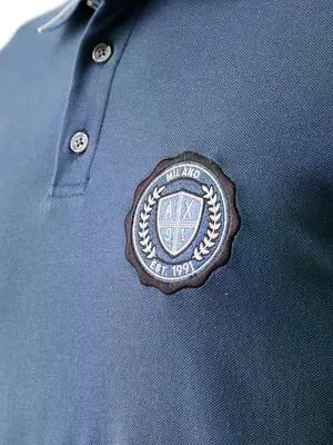 Armani Exchange Logo-patch Tipped-trim Polo Shirt