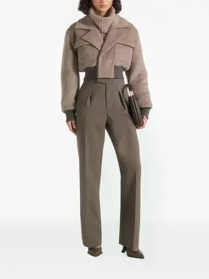 Manière De Voir Taupe Wool Bomber Jacket