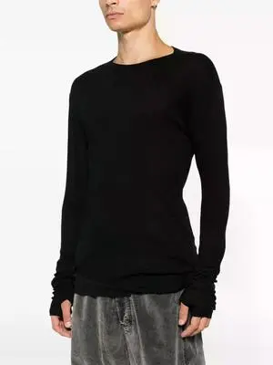 THOM KROM Thumb-slot Raw-edge Long-sleeve T-shirt