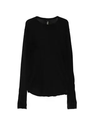THOM KROM Thumb-slot Raw-edge Long-sleeve T-shirt - Black