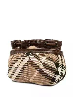 Burberry Wool Drawstring Crossbody Bag
