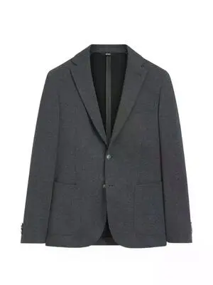 BOSS Slim-fit Patterned Stretch Cotton Jacket - Blue