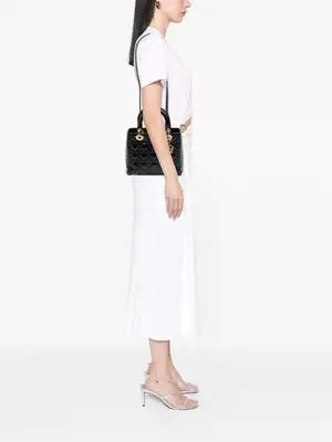 Dior Patent Cannage Lady Satchel - Black