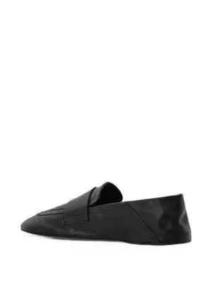 Balmain Logo-plaque Leather Loafers