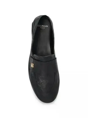 Balmain Logo-plaque Leather Loafers