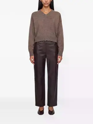 Loulou De Saison Dark Leather Trousers