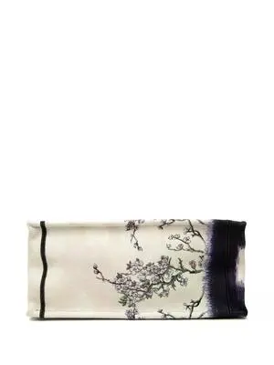 Dior 2025 Medium Canvas Floral Embroidered Book Tote Bag