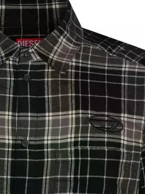 DIESEL® Check-print Logo-patch Shirt