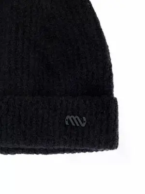 MASSIMO OSTI STUDIO Felted Logo-plaque Bouclé Beanie Hat
