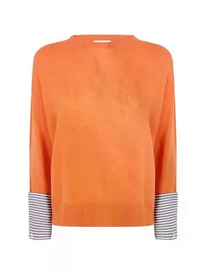 WHYCI Striped-cuff Sweater - Orange