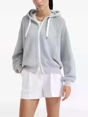 Brunello Cucinelli Open Knit Zip-up Hoodie