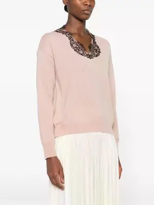 Valentino Garavani Lace-trim Sweater