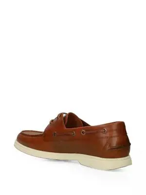 BOSS Lace-up Leather Boat Shoes