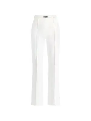 Manière De Voir Quinn High-waisted Belted Fit & Flare Trousers - White