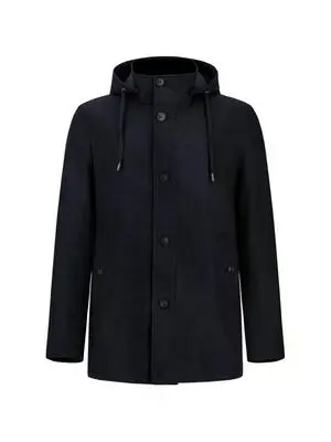 Herno Wool-blend Hooded Parka - Blue