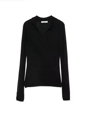 Max Mara Ribbed-knit Polo Sweater