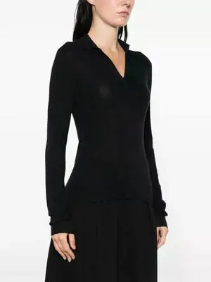 Max Mara Ribbed-knit Polo Sweater